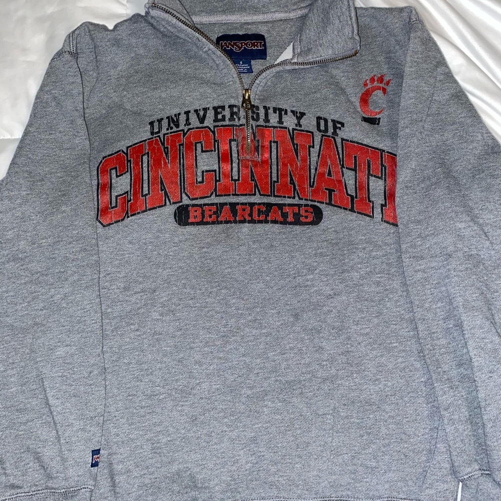 Jansport Uc Bearcats Grey Pullover Sweatshirt Sz S - Gem